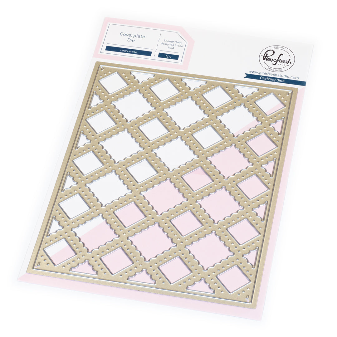 Pinkfresh Studio Lacy Lattice coverplate die – Auzz Trinklets N Krafts