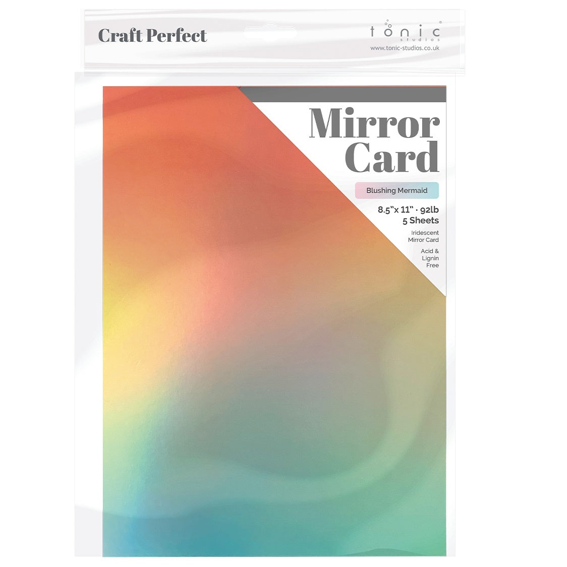 Craft Perfect Ombre Iridescent Mirror Cardstock 8.5"X11" Blushing Merm ...