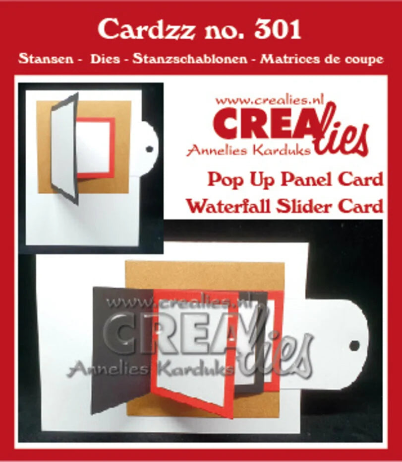 Crealies Cardzz Dies No. 301 Waterfall Slider Card + Pop Up Panel Card ...