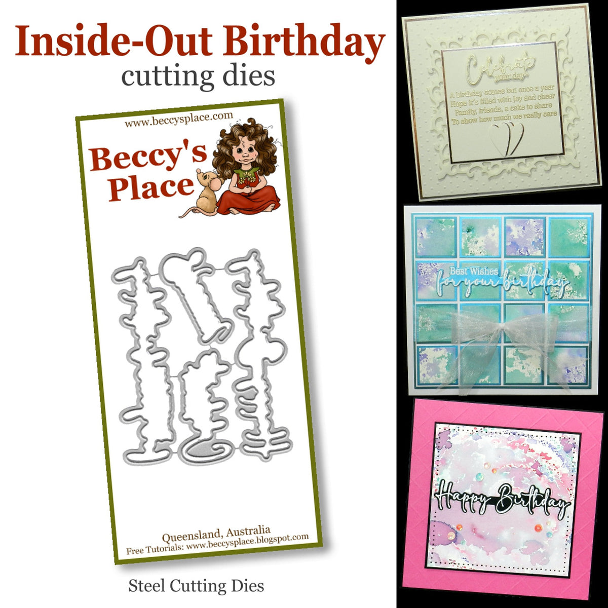 Beccy's place Inside Out Birthday cutting dies – Auzz Trinklets N Krafts