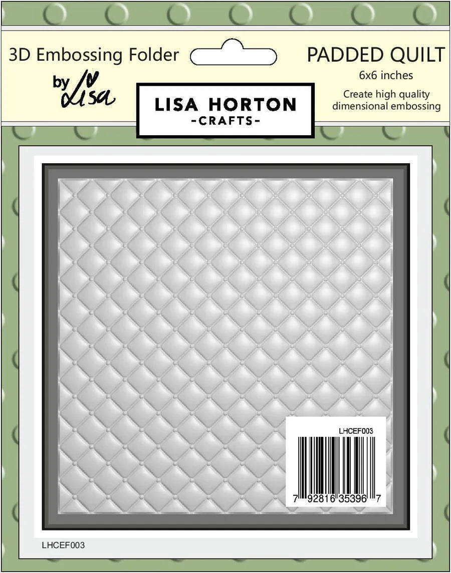 LISA HORTON Padded Quilt 6x6 3D Embossing Folder – Auzz Trinklets N Krafts