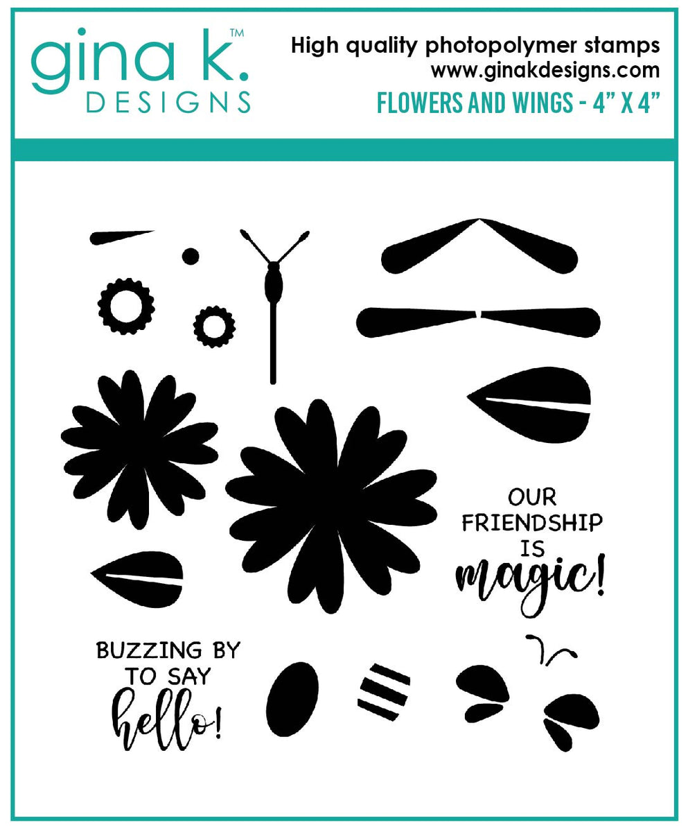Gina K Designs STAMPS- Flowers and Wings MINI *RETIRED – Auzz Trinklets ...