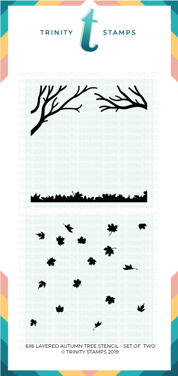 Trinity Stamps Autumn Tree - 6x6 Laser Cut 2-Piece layering Stencil Se ...