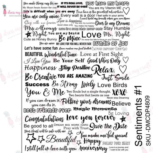 Dress My Craft Transfer Me Sheet A4 Sentiments #1 – Auzz Trinklets N Krafts