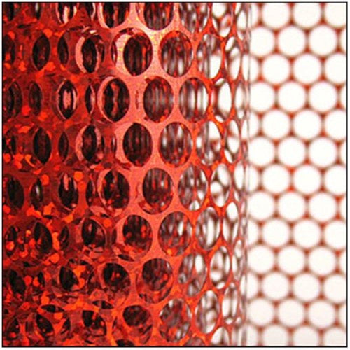 6mm Round Sequin Mesh Waste Punchinella Film Approx 2 mts Hologram Red ...